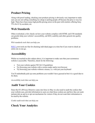 Testing plan for an ecommerce site | PDF