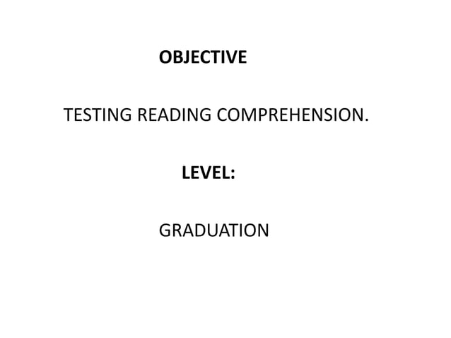 Testing Reading Comprehension | PPT