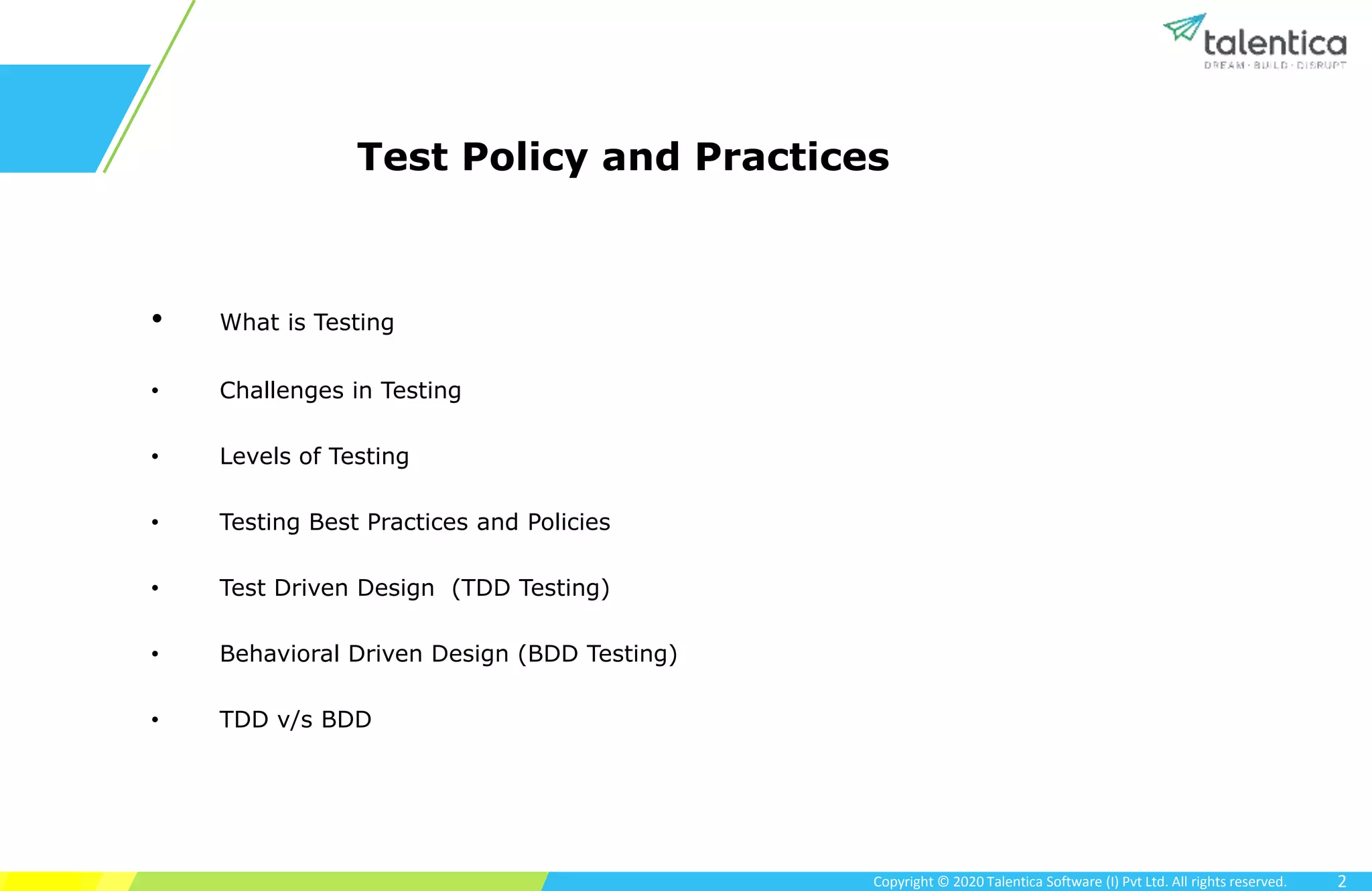 Test Policy and Practices | PPTX
