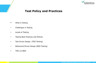 Test Policy and Practices | PPTX