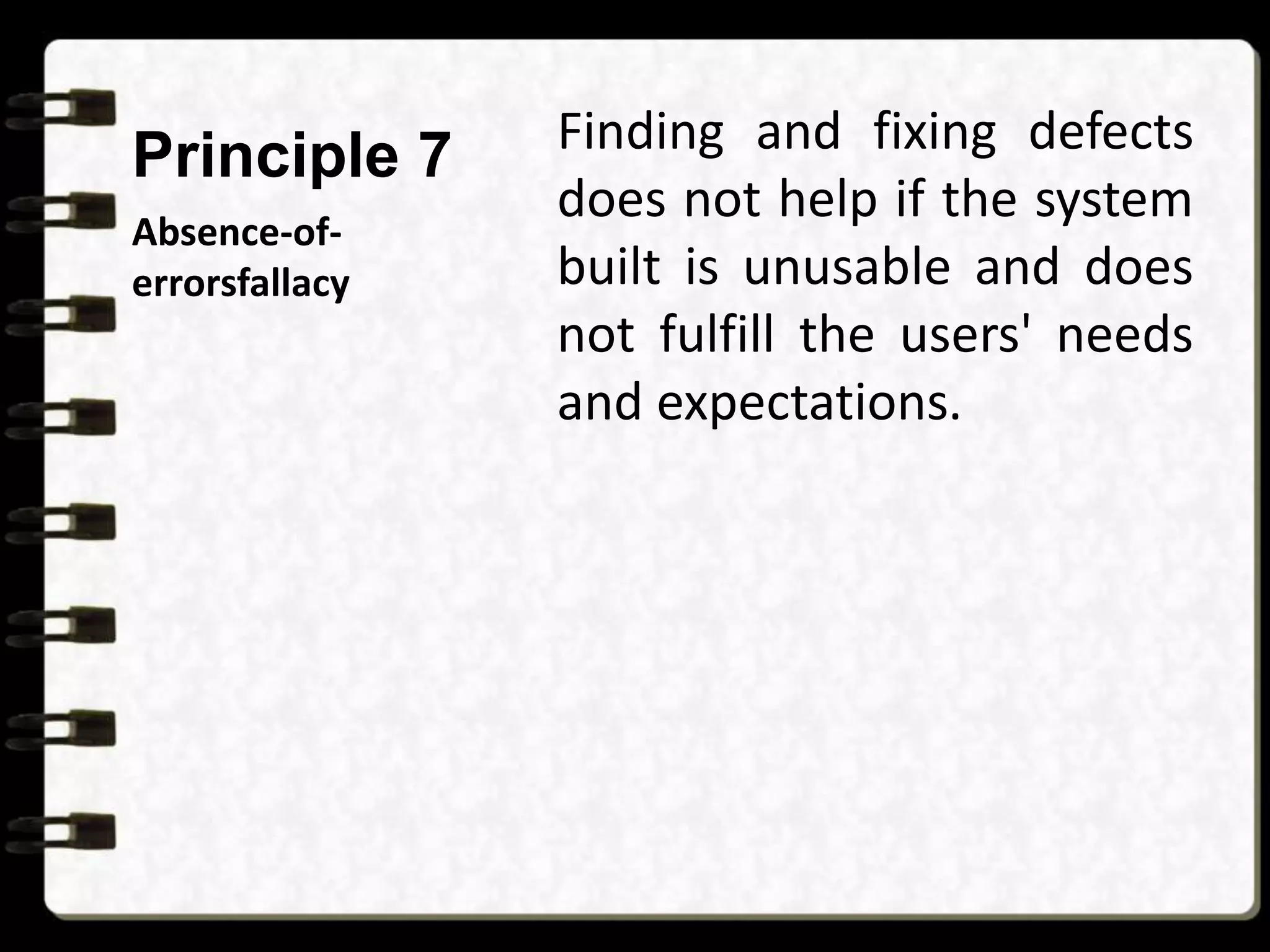 Testing Principles | PPTX | Technology & Computing