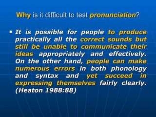 Testing Pronunciation | PPT