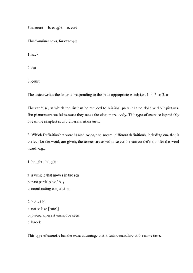 Testing pronunciation seminar | DOC | Standardized Testing ...