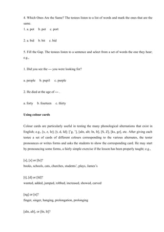 Testing pronunciation seminar | DOC | Standardized Testing ...