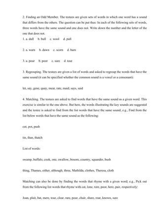 Testing pronunciation seminar | DOC | Standardized Testing ...