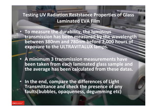 Testing properties of glass laminated eva film | PDF