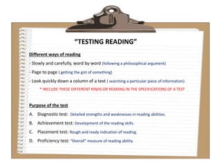 Testing reading | PPTX