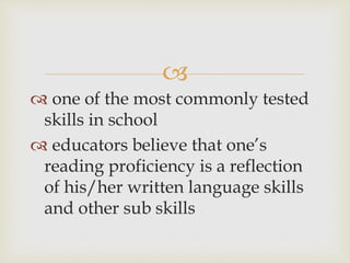 Testing reading | PPT