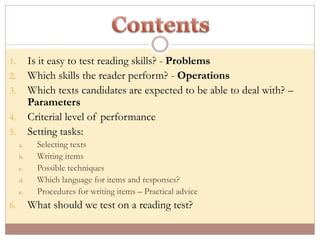 Testing reading | PPTX