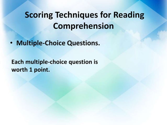 Testing reading comprehension | PPTX