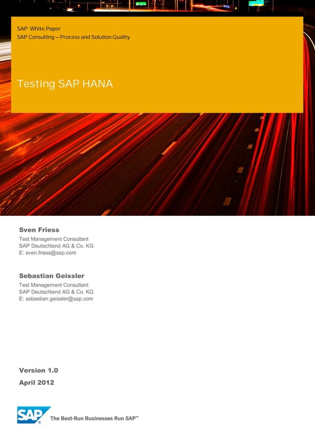 Testing Sap Hana Applications With Sap Loadrunner By Hp Pdf