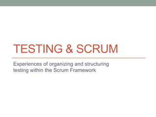 Testing & Scrum | PPTX