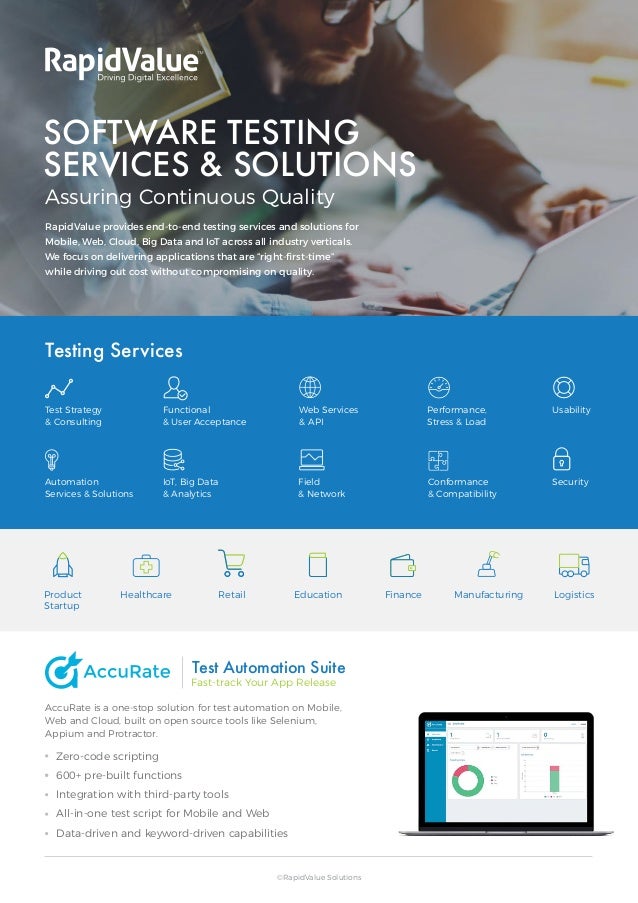 Testing Services and Solutions - Brochure by RapidValue