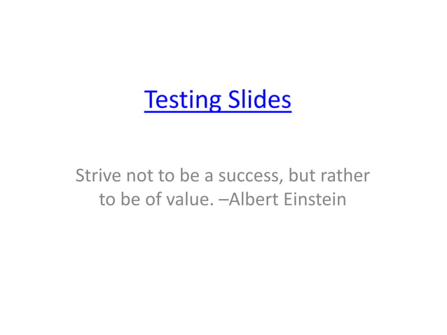 Testing slides | PPTX