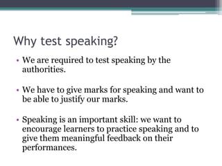 Testing speaking | PPTX