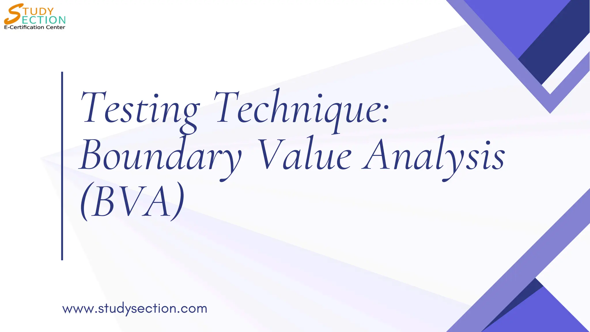 Software Testing Technique Boundary Value Analysis BVA PPT Software Testing Technique Boundary Value Analysis BVA PPT