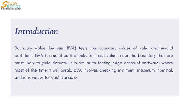 Software Testing Technique: Boundary Value Analysis (BVA) | PPT