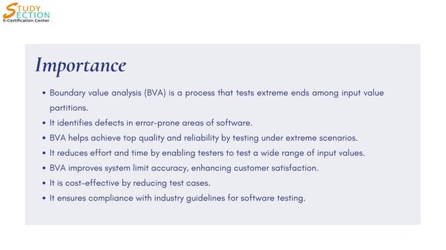 Software Testing Technique: Boundary Value Analysis (BVA) | PPT