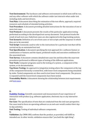 Testing terms & definitions | DOC