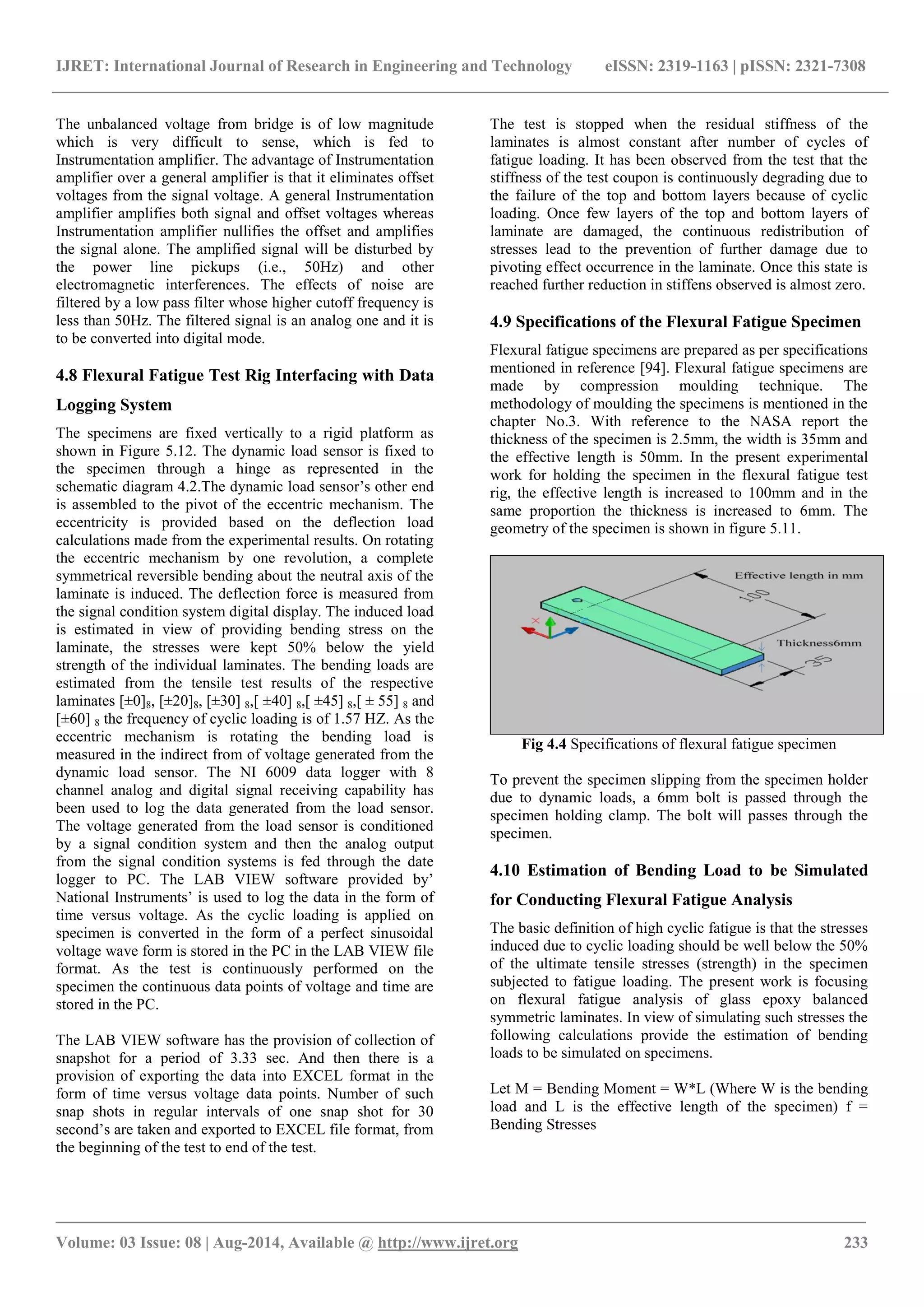Testing the flexural fatigue behavior of e glass epoxy laminates | PDF