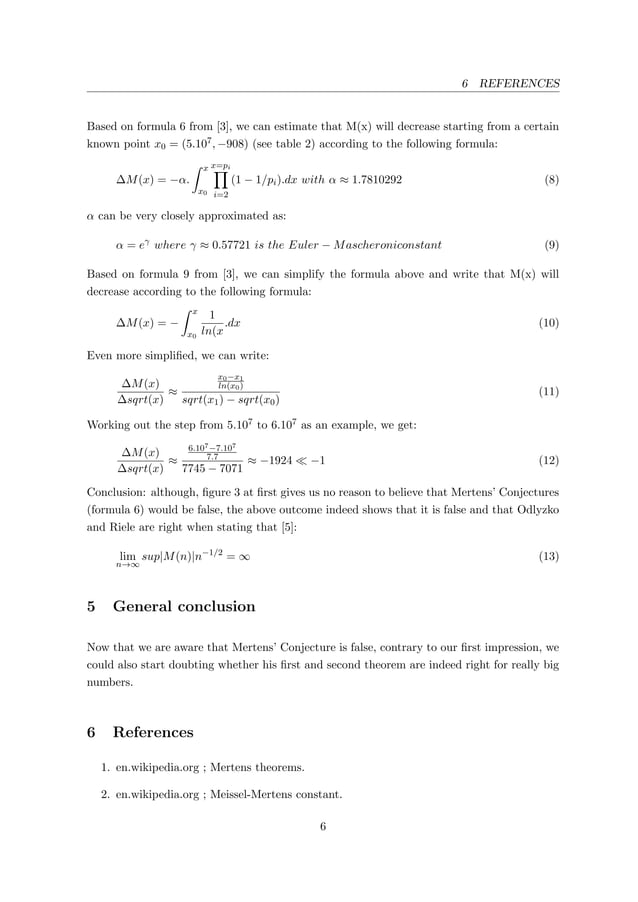 Testing the Mertens theorems and Conjecture | PDF