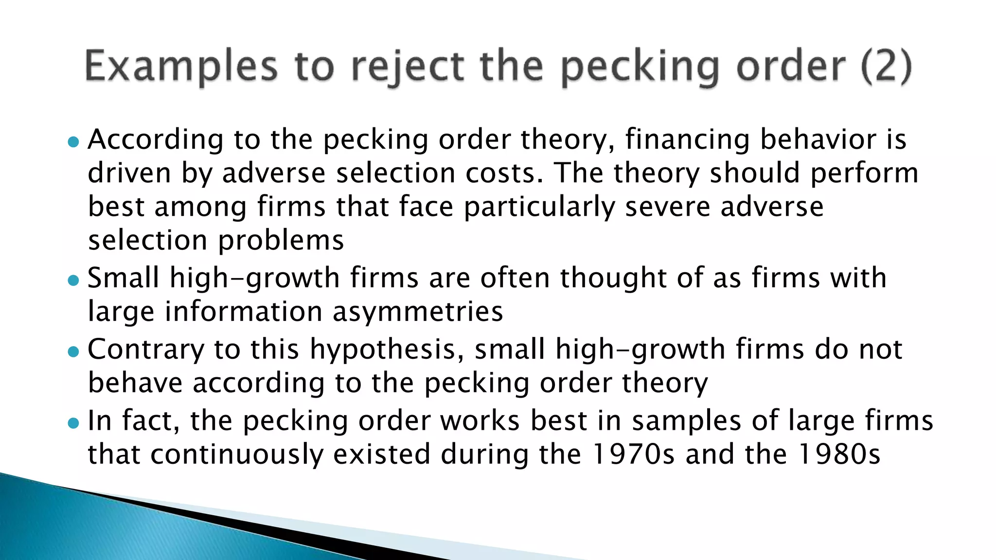 Testing the pecking order theory of capital structure | PPT