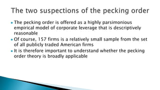 Testing the pecking order theory of capital structure | PPT