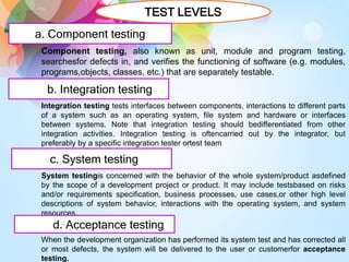 Testing throughout the software life cycle | PPTX