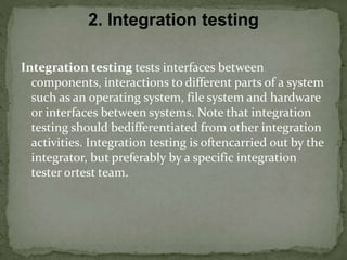 Testing throughout the software life cycle | PPTX