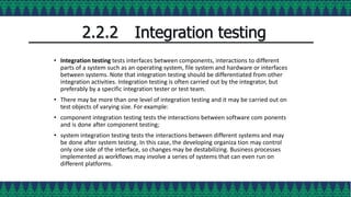Testing throughout the software life cycle - Testing & Implementation | PPT
