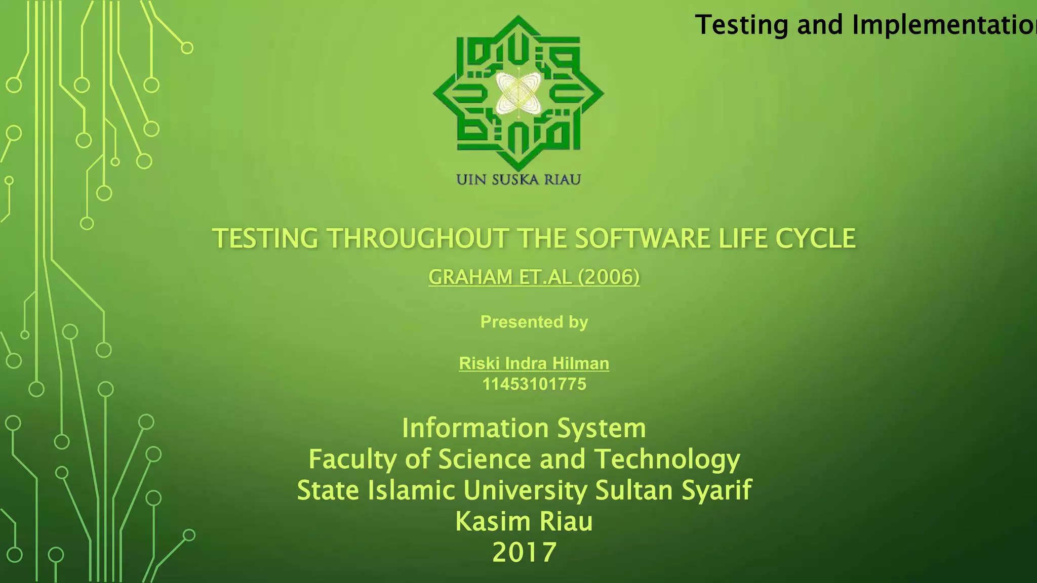 Testing throughout the software life cycle | PPTX