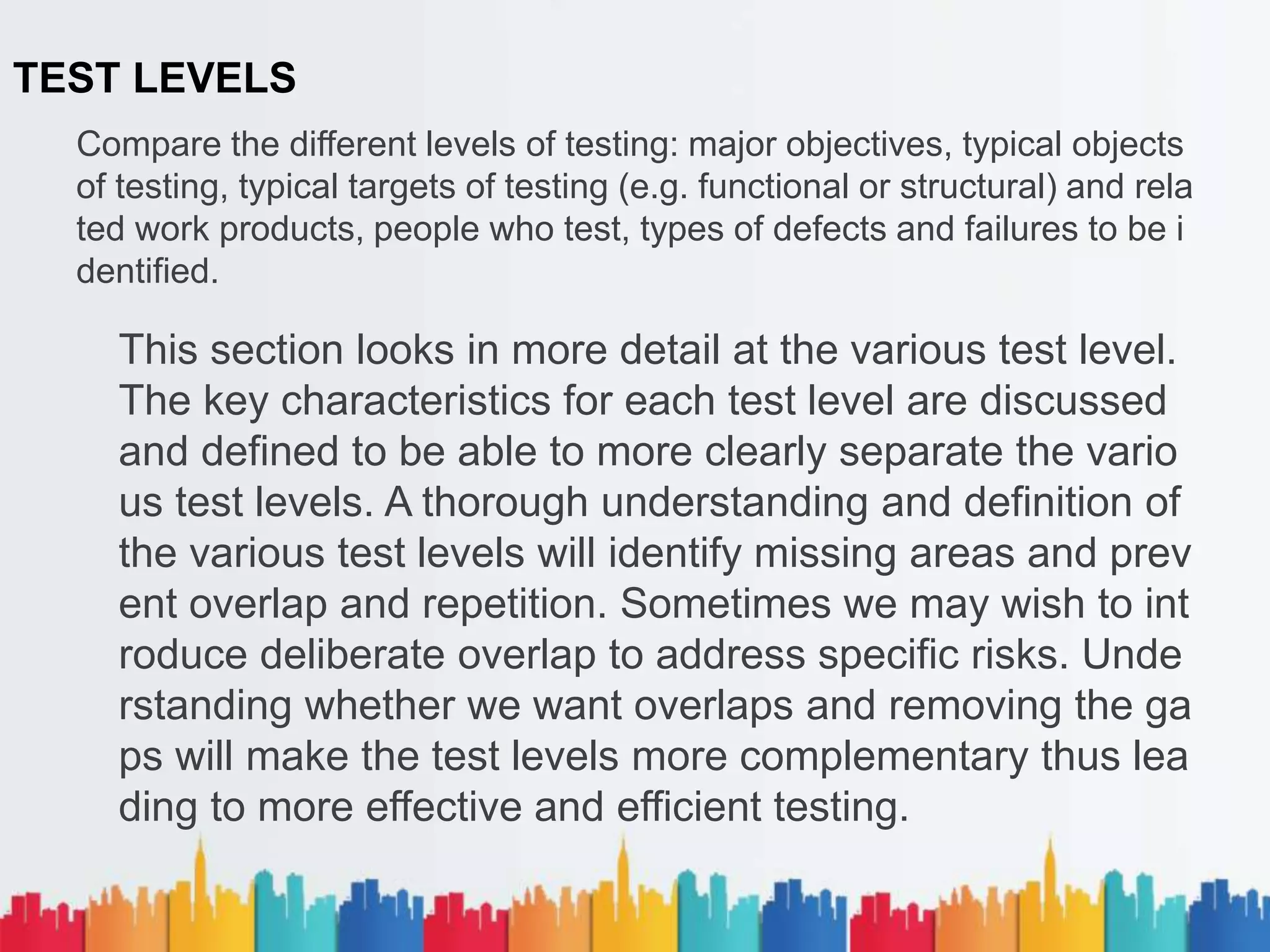Testing throughout the software life cycle (test levels) | PPTX