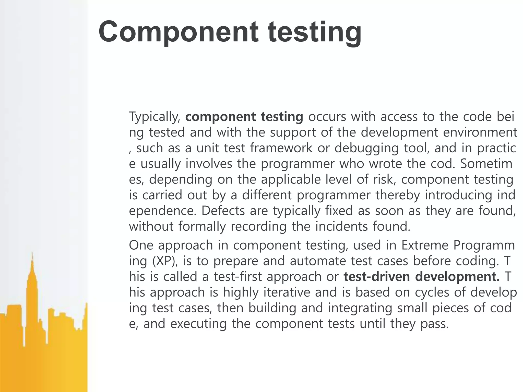Testing throughout the software life cycle (test levels) | PPTX