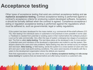 Testing throughout the software life cycle (test levels) | PPTX