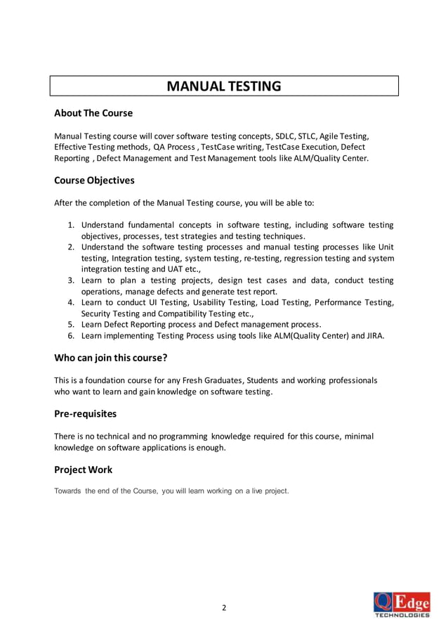 Software Testing Tools Training Pdf