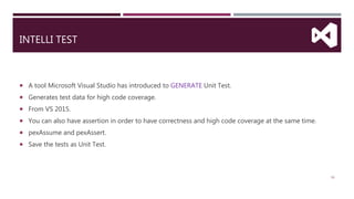 Testing tools in visual studio | PPT