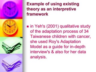 TESTING, USING AND DEVELOPING A THEORY OR FRAMEWORK.ppt