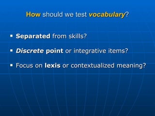 Testing Vocabulary | PPT