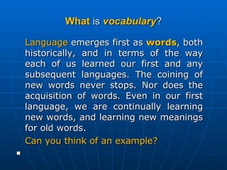Testing Vocabulary | PPT
