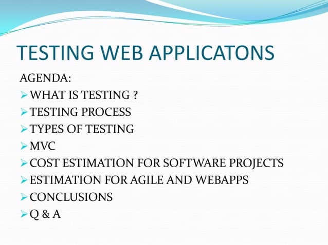 Testing web application