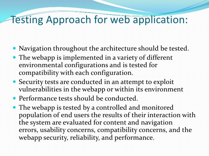 Testing Web Application