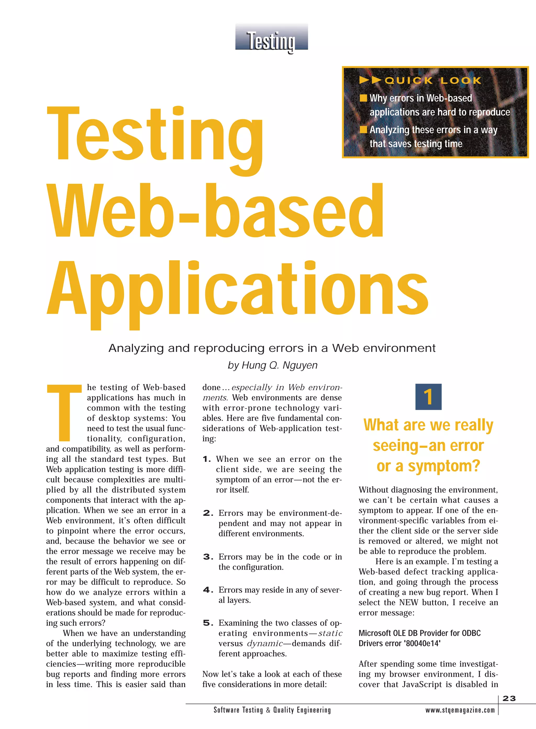 Testing Web Based Applications 1 Pdf