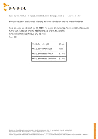 Testing with MySQL embedded | PDF