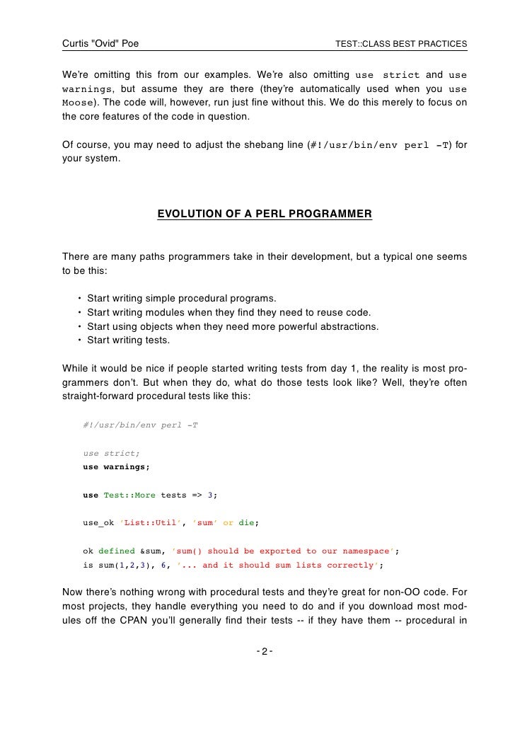 Testing With Test::Class