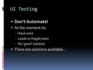 Testing your applications with mbunit | PPT