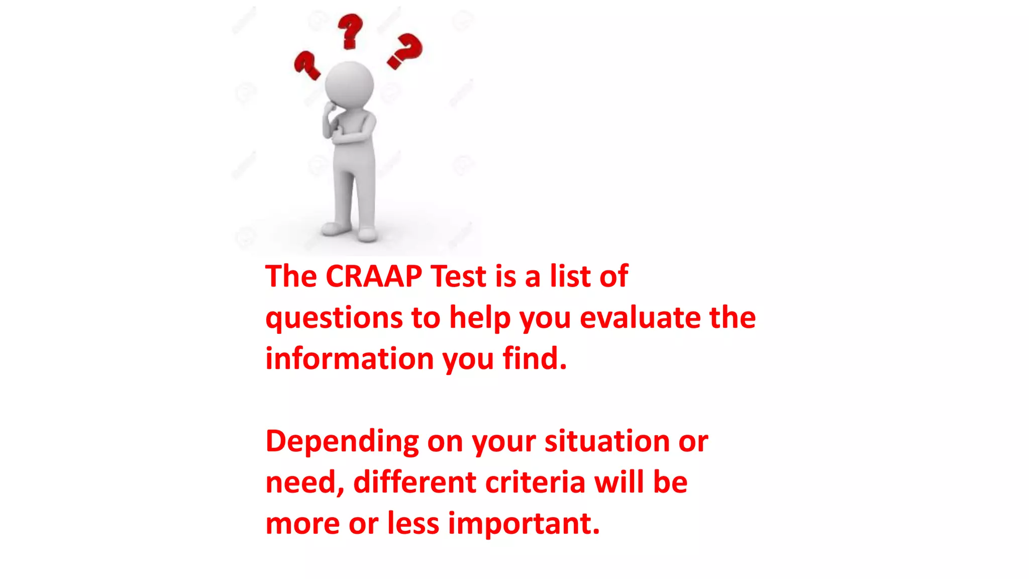 Testing your knowledge about craap | PPTX