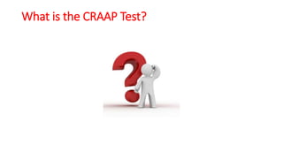 Testing your knowledge about craap | PPTX