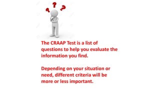 Testing your knowledge about craap | PPTX