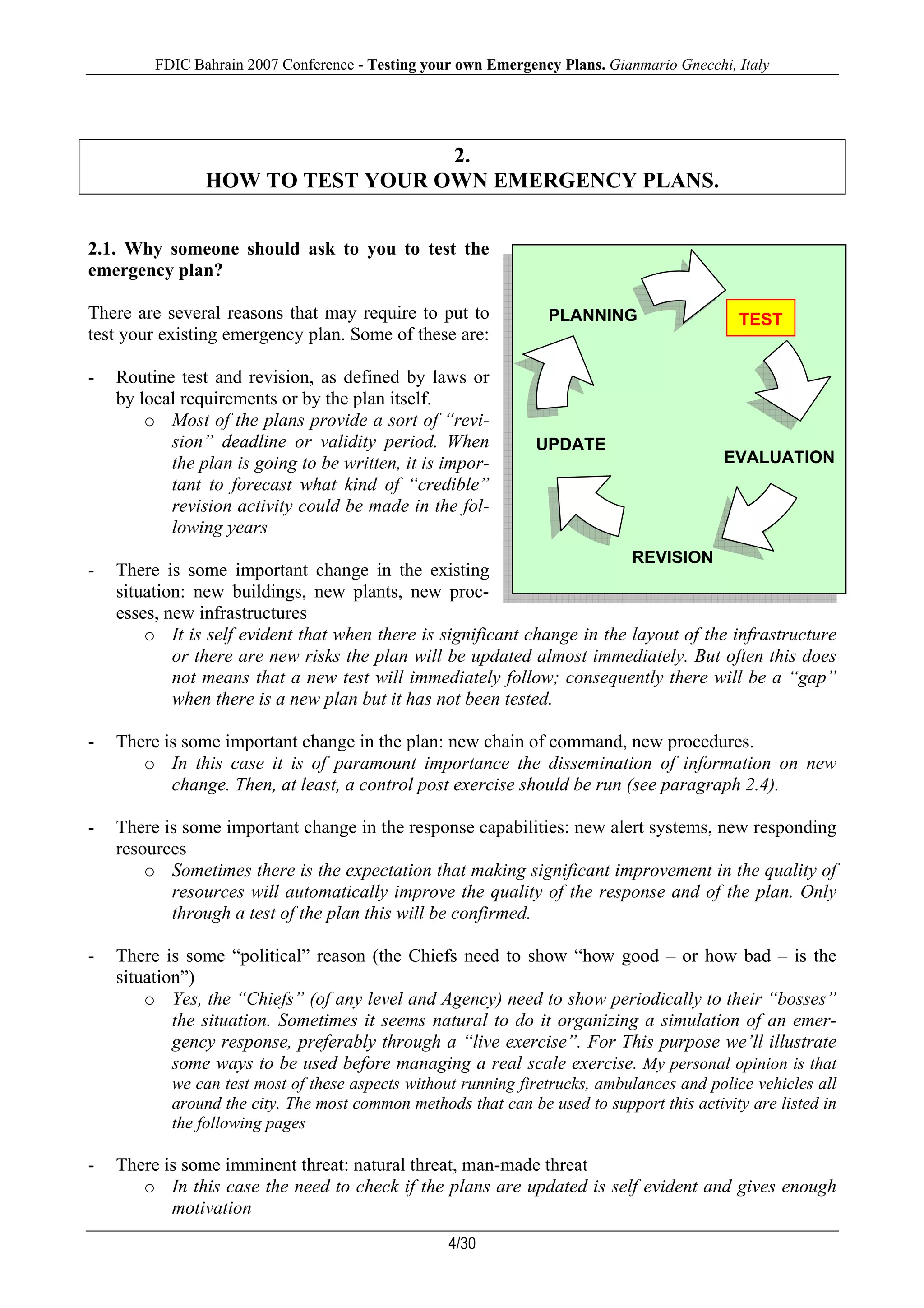 Testing Your Own Emergency Plans | PDF