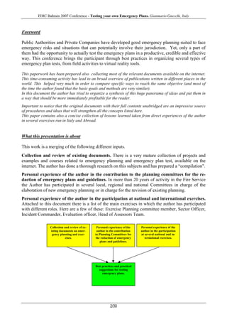 Testing Your Own Emergency Plans | PDF